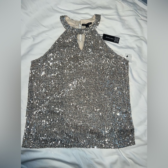 Cable & Gauge | Tops | Nwt Cable Gauge Halter Neck Sleeveless Sequin ...